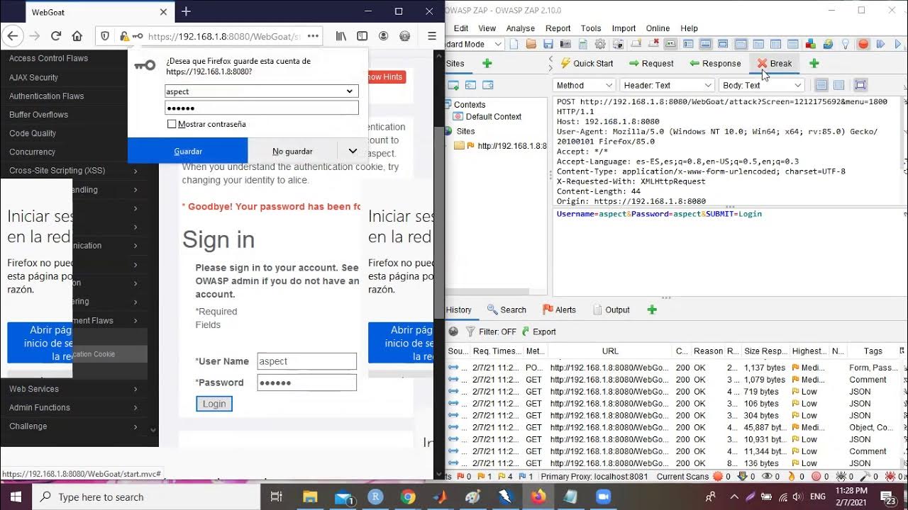 Spoof an authentication cookie - Webgoat - YouTube