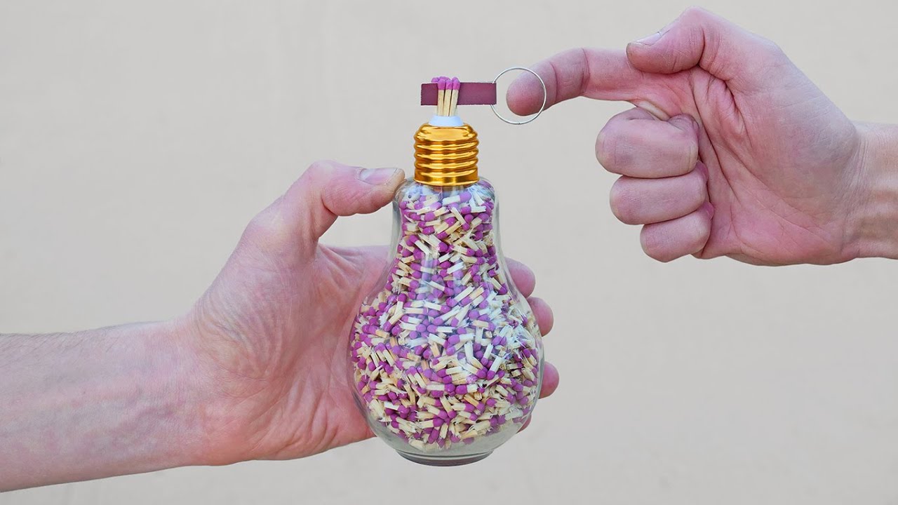 Experiment: Matches Inside a Light Bulb - YouTube