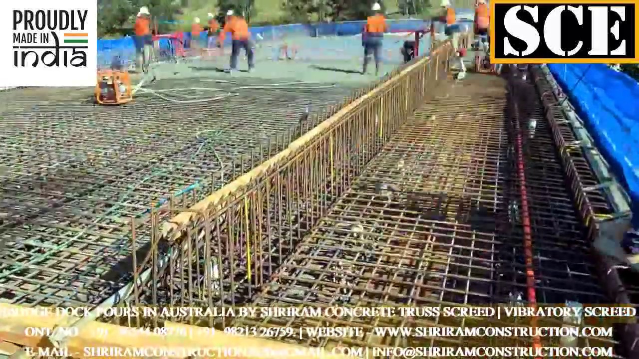 VIBRATORY TRUSS SCREED | VIBRATING SCREED TIME LAPSE BRIDGE DOCK IN ...