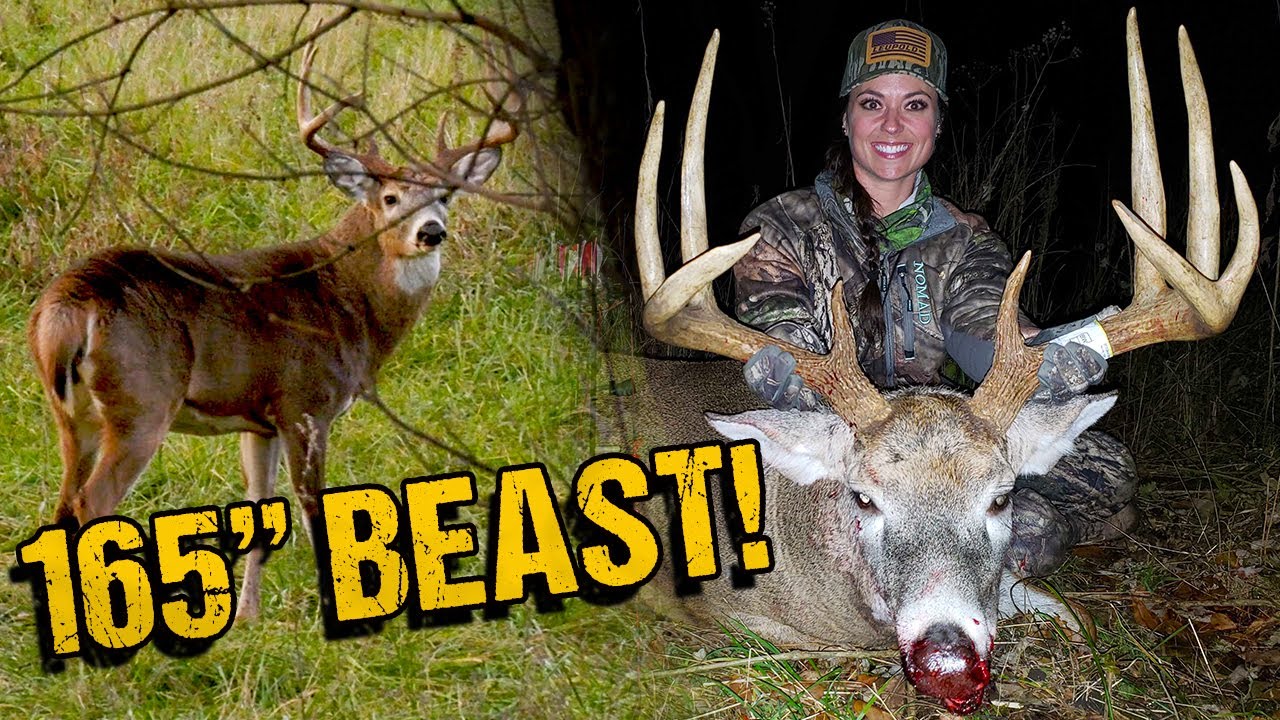 165" WHITETAIL TANK! Dawn Jensen's Mature 9-Point Buck! - YouTube
