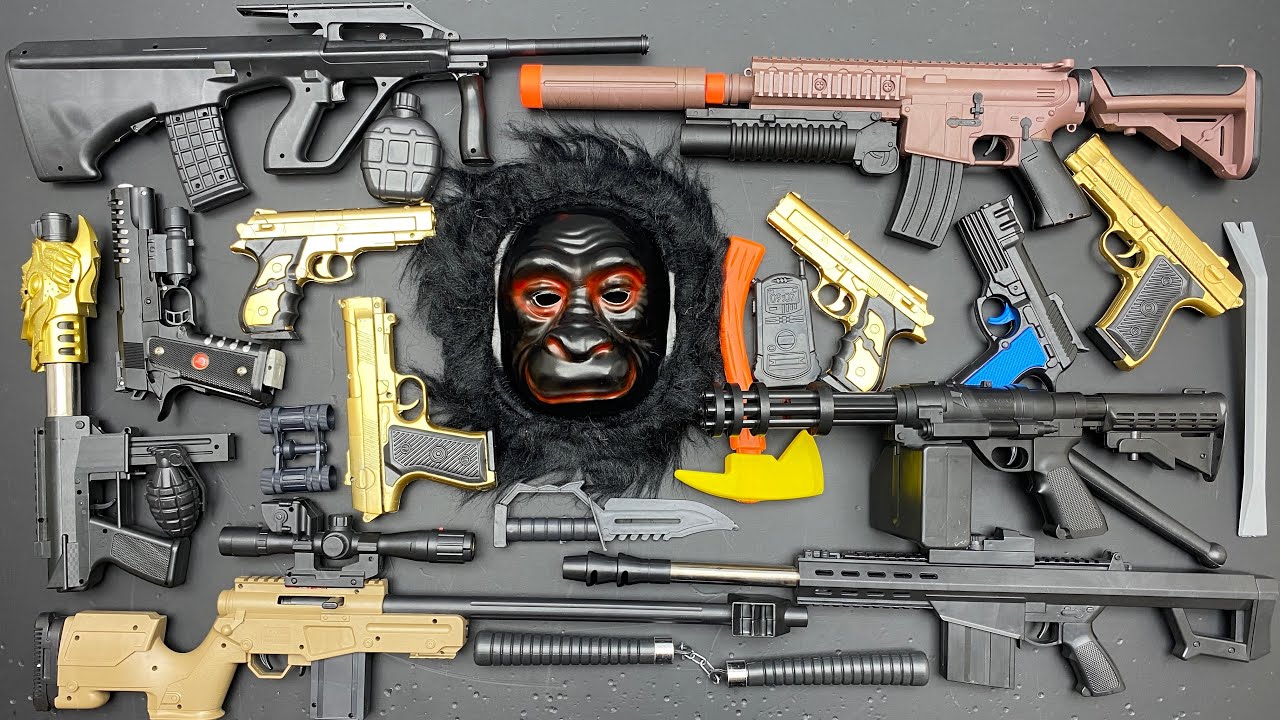 New Gorilla Mask, Sniper Rifle, Stery Aug Rifle, Machine Gun and Golden ...