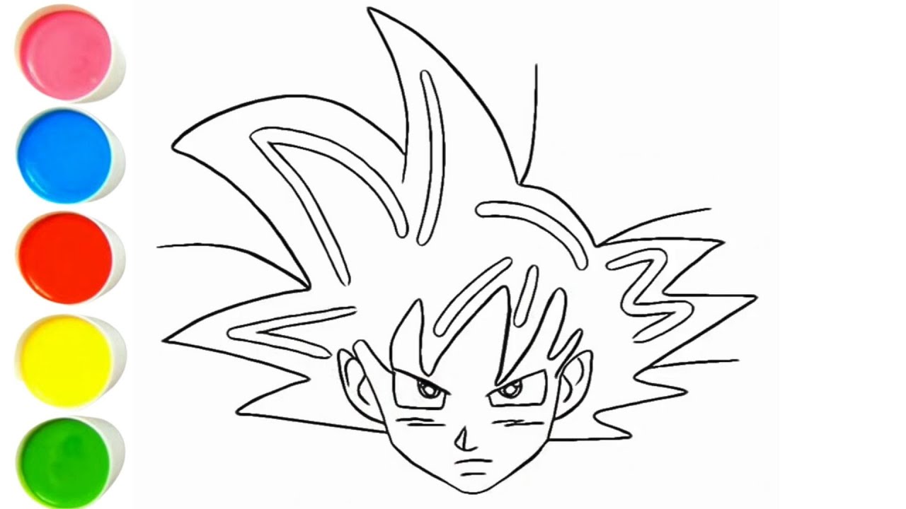 Goku Face Drawing and Coloring | Goku Dragon Ball Easy Drawing and ...