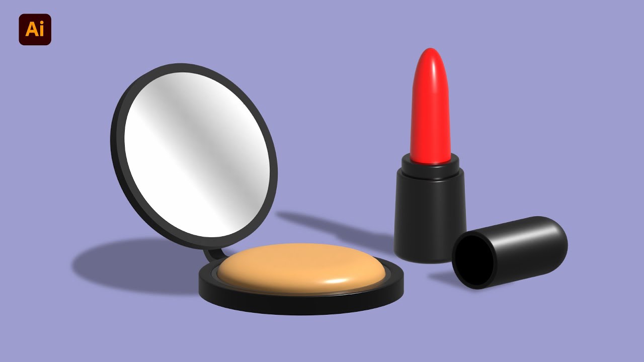 HOW TO CREATE 3D LIPSTICK and FOUNDATION | Illustrator Tutorial 💄 - YouTube