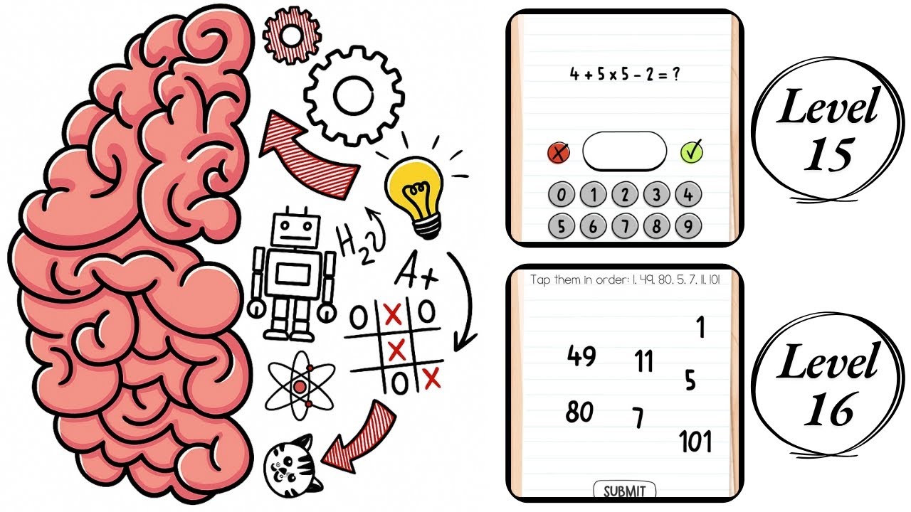 Brain Test : Level 15 , 16 – How to Solve? (Walkthrough) - YouTube