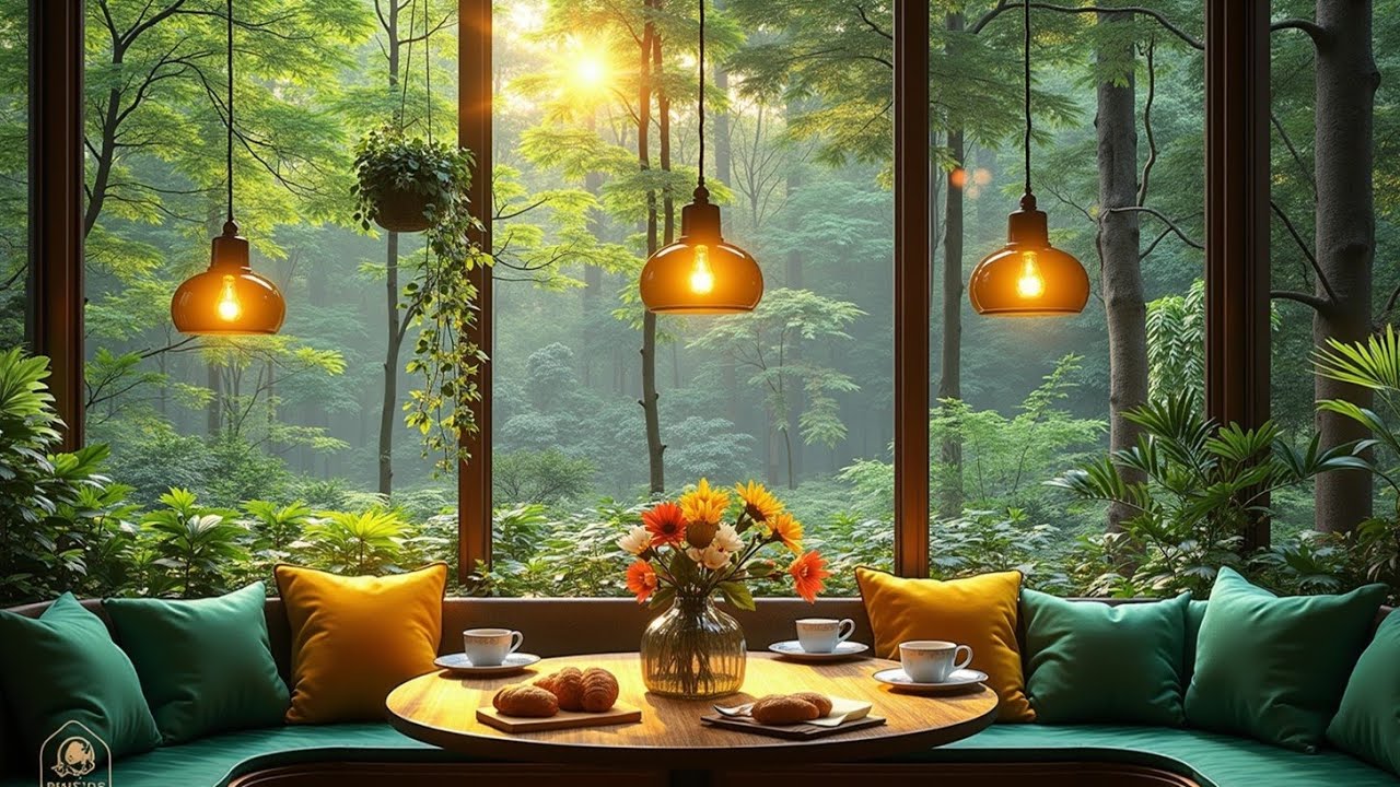 Peaceful Morning Jazz Music for Stress Relief Relaxing Spring Forest ...