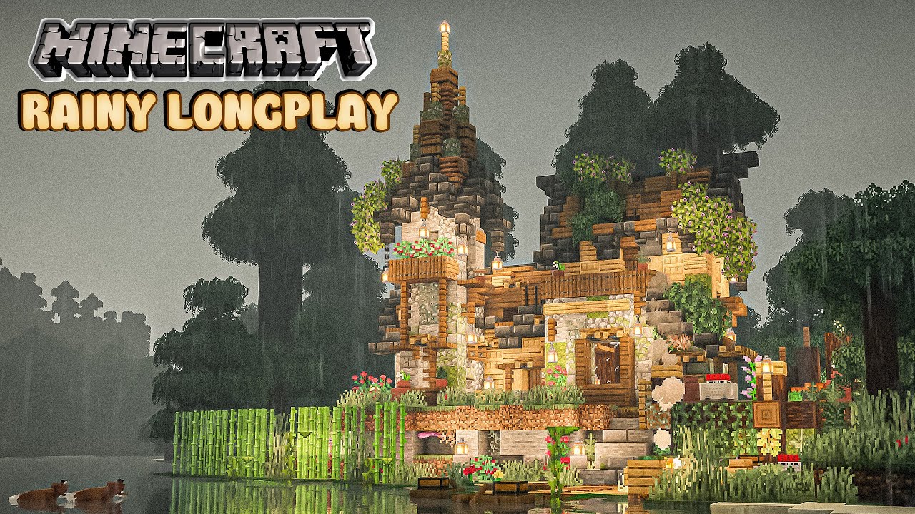 Rainy Minecraft Relaxing Longplay - Cozy Cottage House - (No Commentary ...
