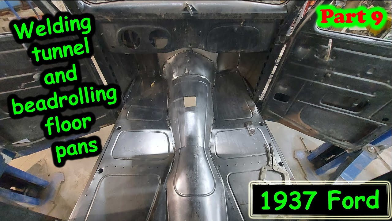Bead rolling the floor and tunnel along with welding in the firewall ...