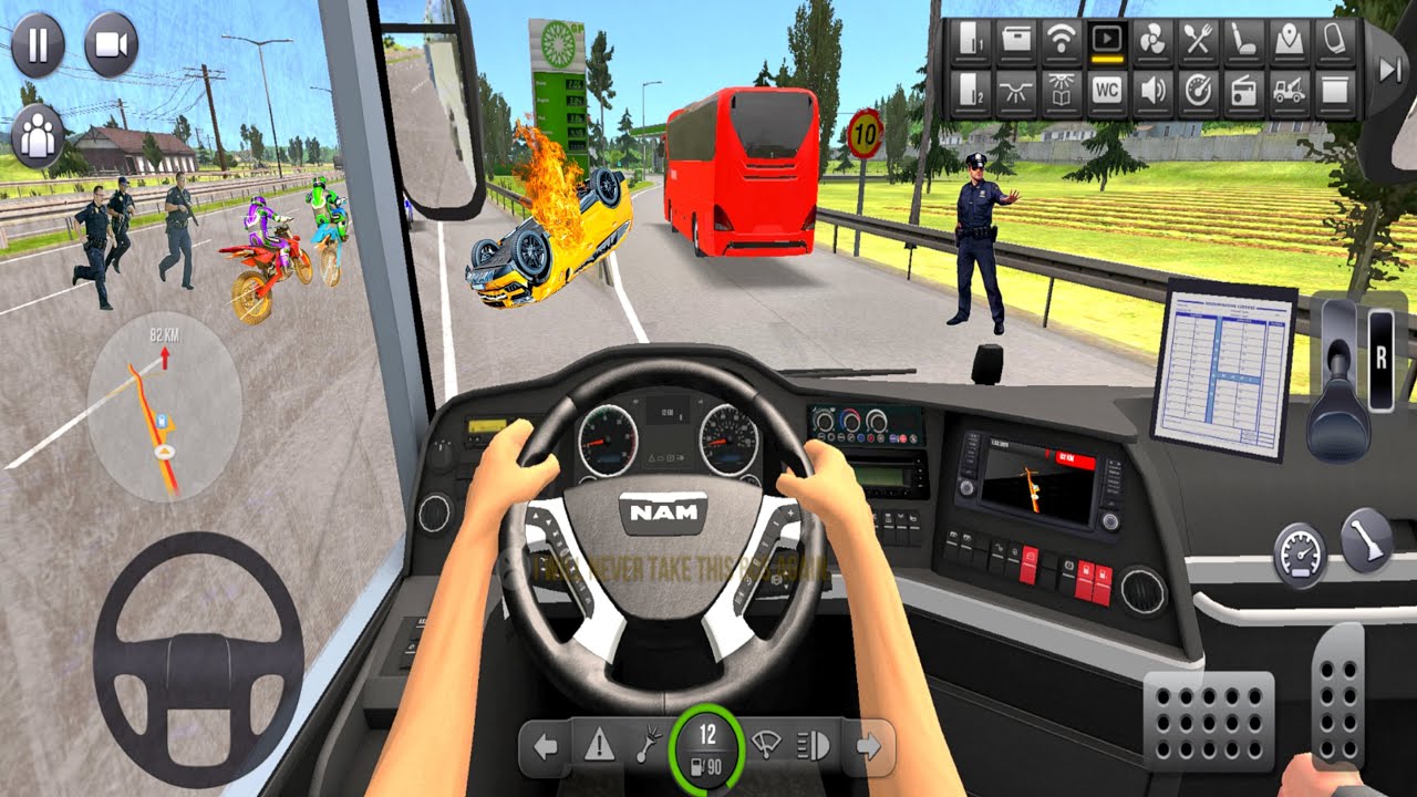 Coach Realistic 3D Bus City Driving At Europe Road Car Crash Area - Bus ...