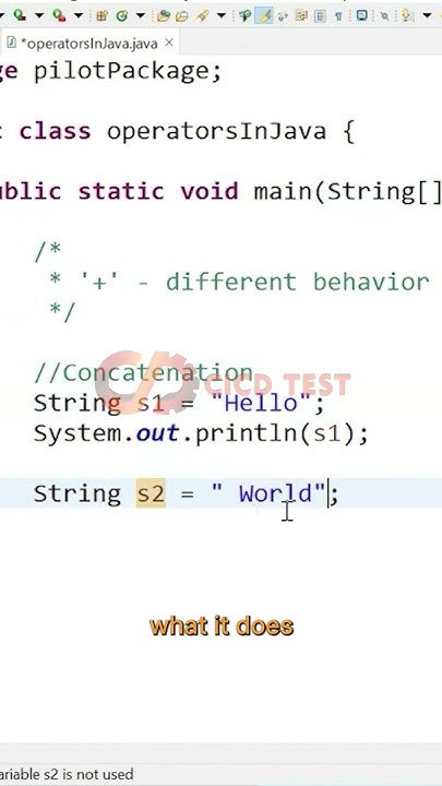 What is plus operator with the string called? | CICD - YouTube