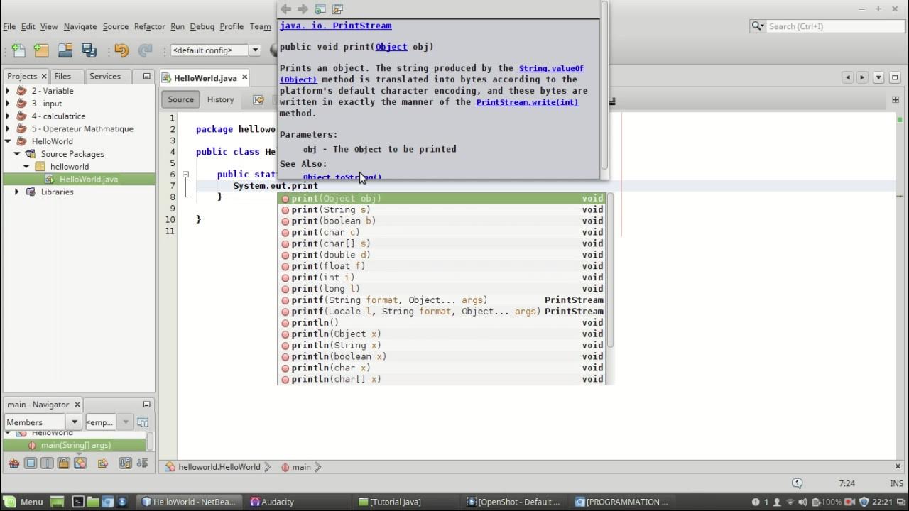 PROGRAMMATION EN JAVA EDI NetBean 01 Affiche du texte en Java - YouTube