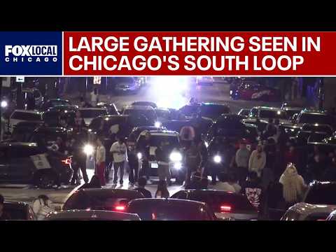 Large gathering, apparent drag racing in Chicago's South Loop, video shows