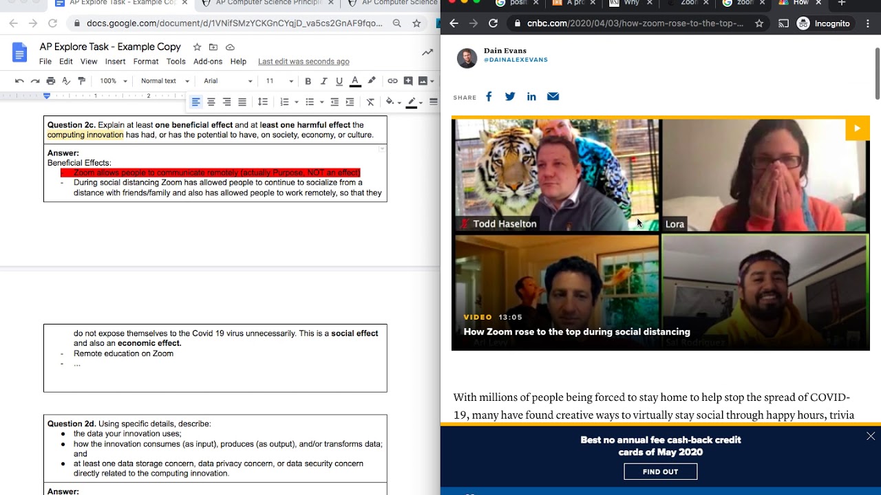 AP Explore Task - Written Question 2c - YouTube