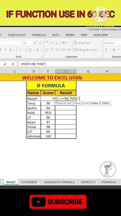If Function In Ms Excel Shortviral Shorts Msexcel Viral Excel Shortvedio Excelgyan01