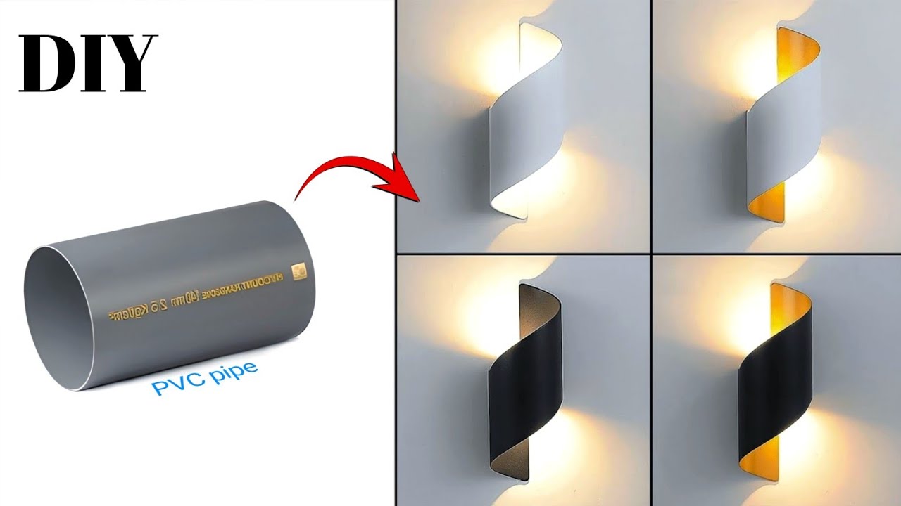 Home Decor Idea - DIY Sconces (wall light's) From PVC Pipe || diwali ...
