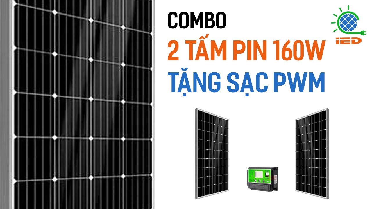 COMBO 2 tấm pin 160W Tặng sạc PWM - Pin năng lượng mặt trời Blue Carbon ...