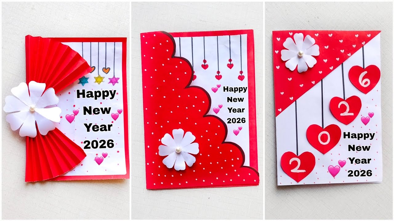 Happy New Year Card 2026/DIY Handmade New Year Greeting Card/How to ...