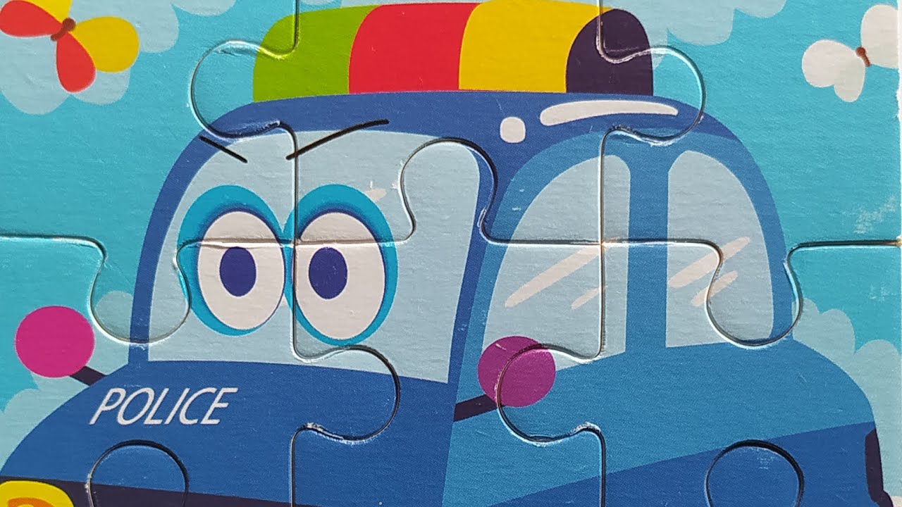 Assembling Police Car Puzzle - Jigsaw Puzzle for Kids - YouTube