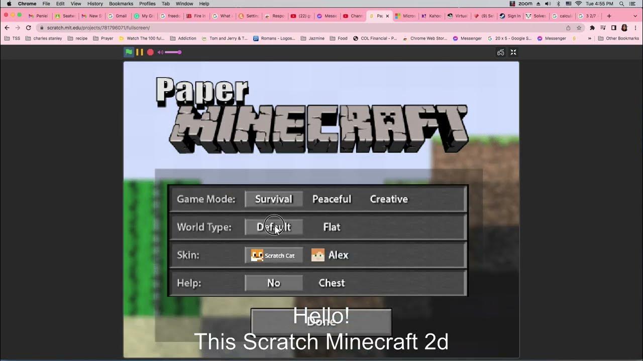 Scratch Minecraft 2d Gameplay - YouTube
