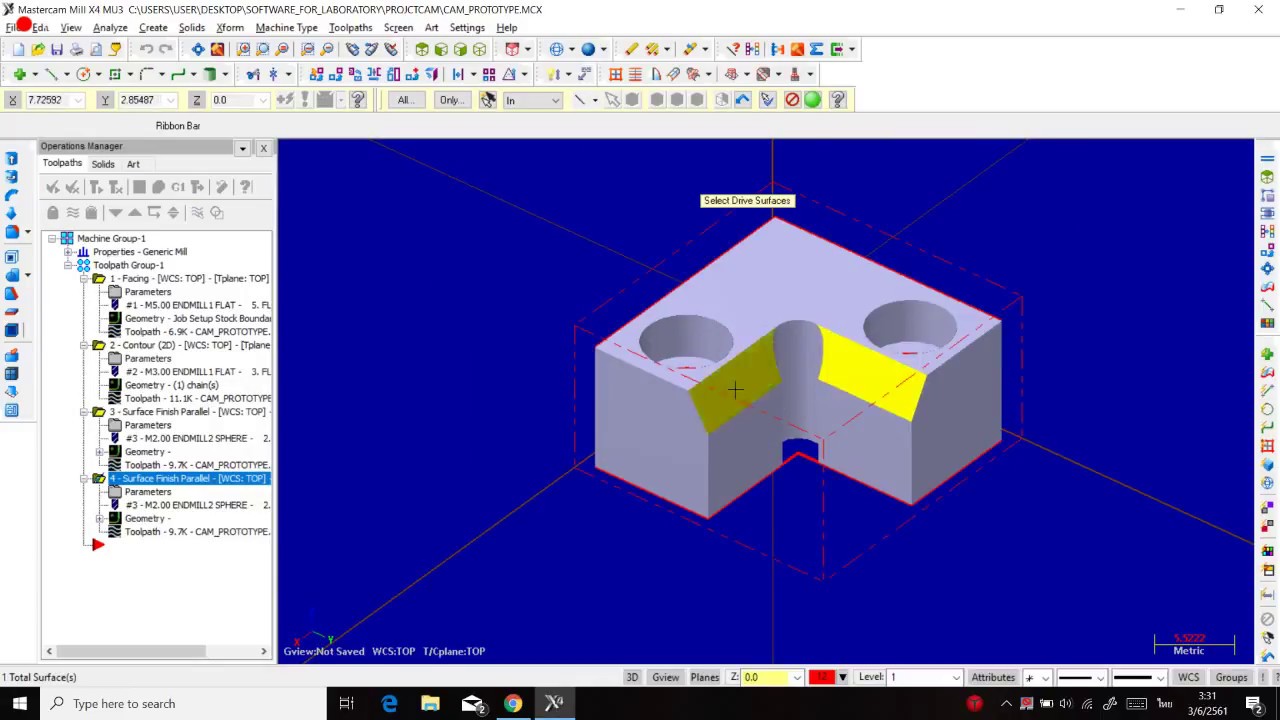 Simulation Milling MasterCAM - YouTube