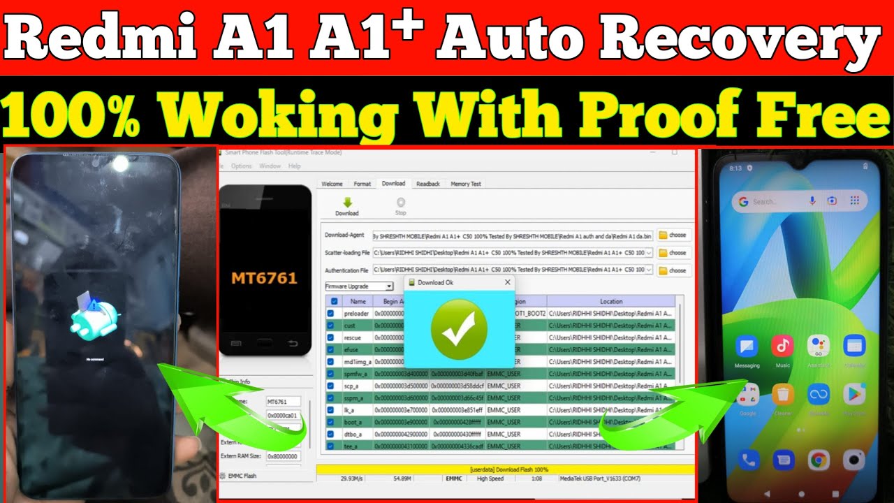 Redmi A1 and A1+ plus auto recovery mode solution | poco c50 auto ...