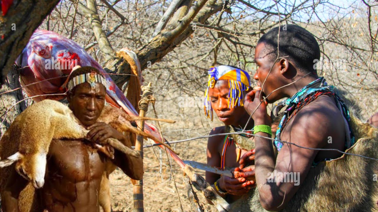 What happens after a long successful hunting day with Hadzabe - YouTube