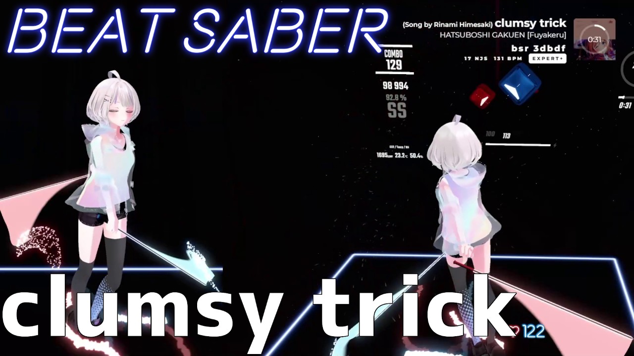 [Beat Saber] clumsy trick - HATSUBOSHI GAKUEN _ Expert+ - YouTube