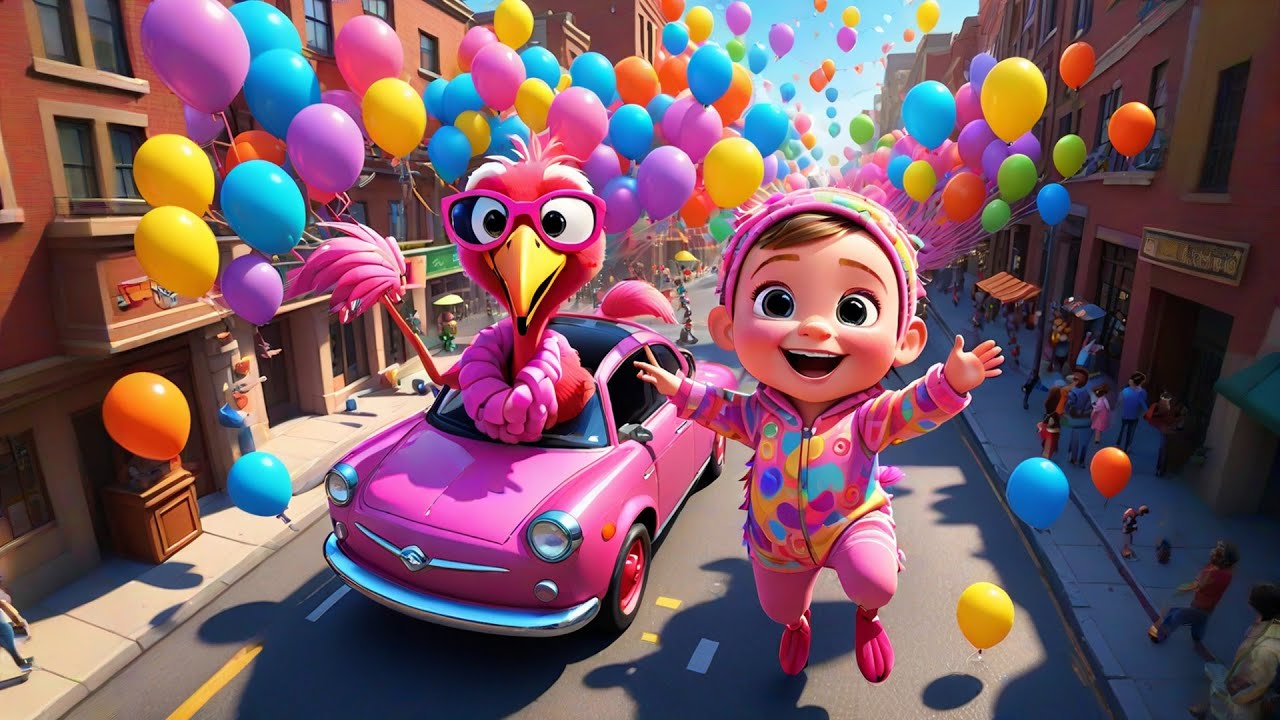 Flamingo’s Pink Car Parade | Nursery Rhymes for Kids | Baby Songs and ...