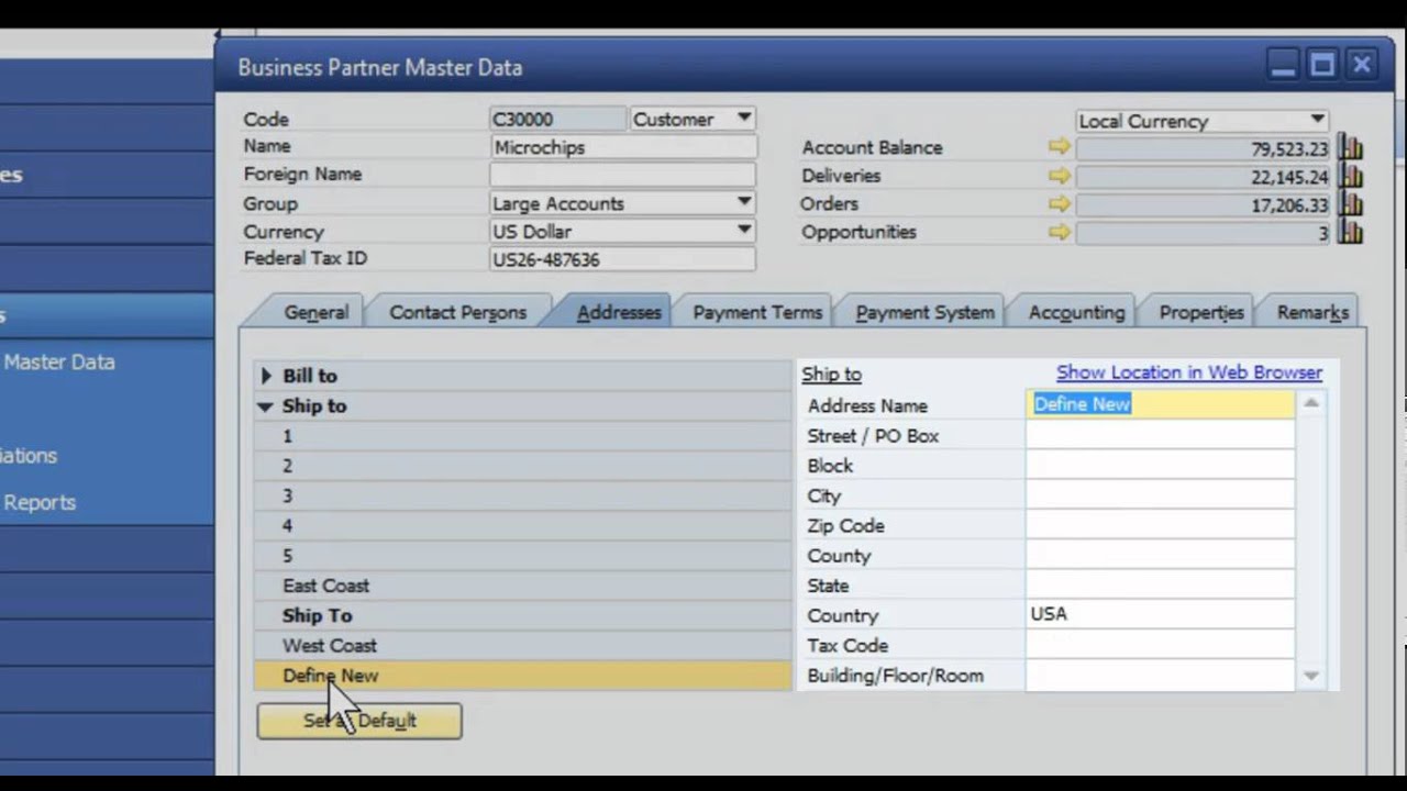 How to Define New Ship-to Addresses in SAP Business One.mp4 - YouTube