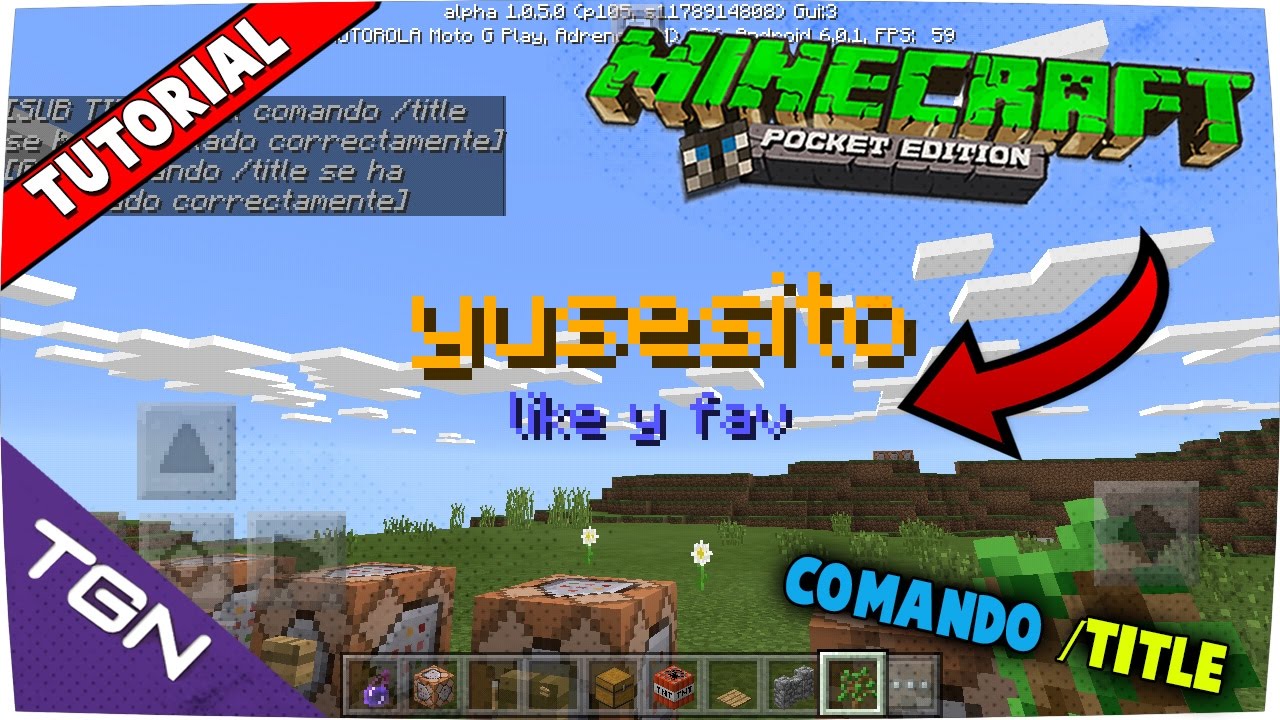 COMO PONER TÍTULOS EN MINECRAFT PE 1.0.5! - DE COLORES! - YouTube