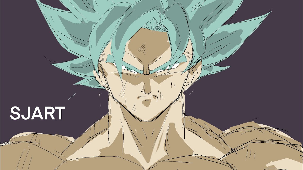 드래곤볼 슈퍼 블루오공 그리기[dbs blue goku drawing]#fanart #dragonball - YouTube