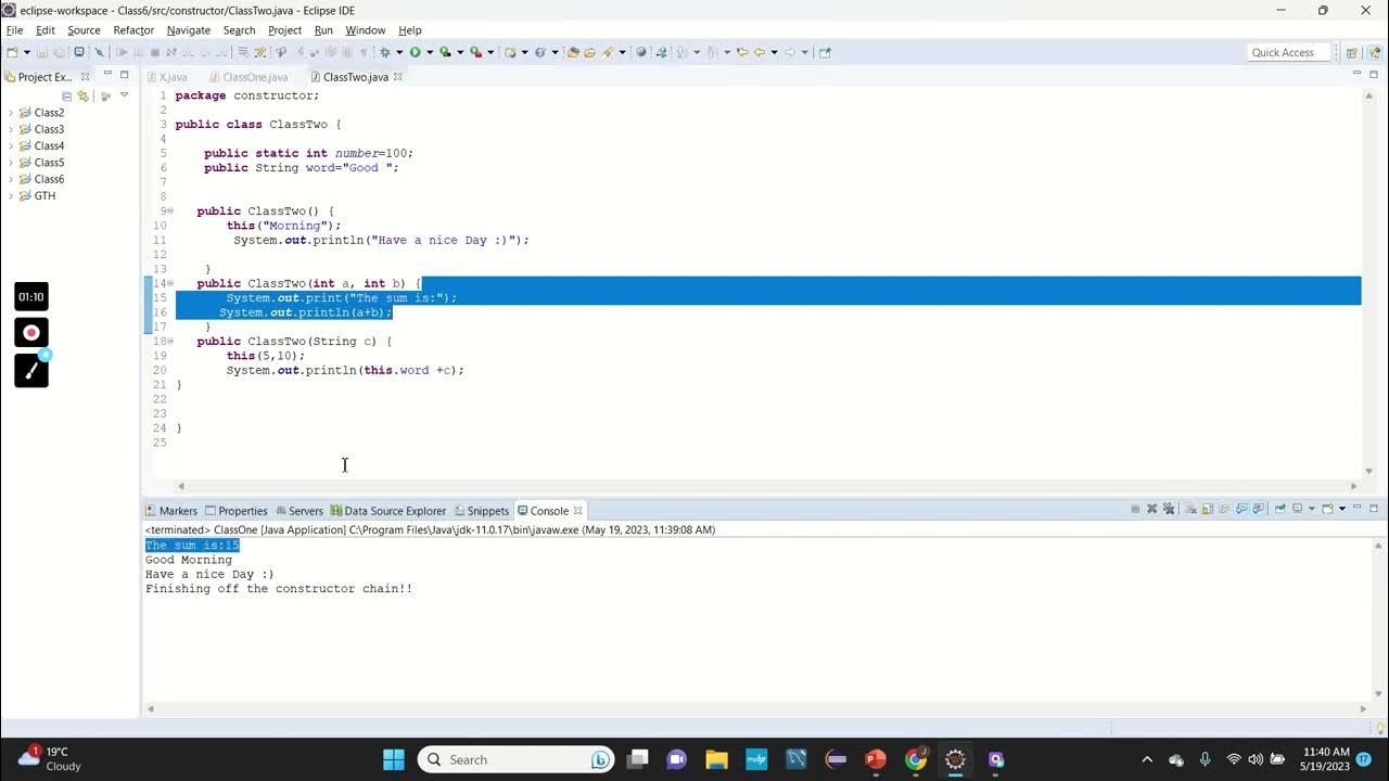 Assignment 6 1 Constructor Chain Youtube