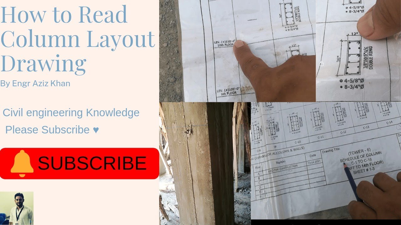 How to Read Column Layout Drawing Size and What Dia of Bars and Ring ...