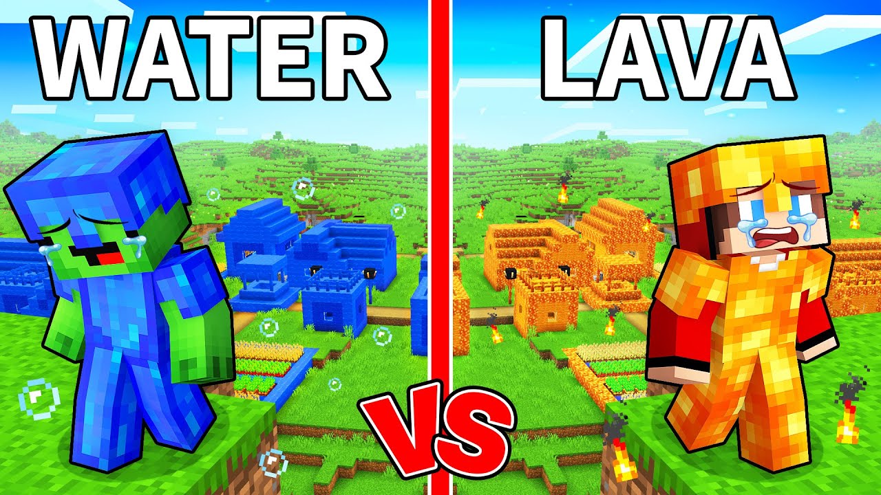 Mikey and JJ Left WATER vs LAVA Village in Minecraft (Maizen) - YouTube