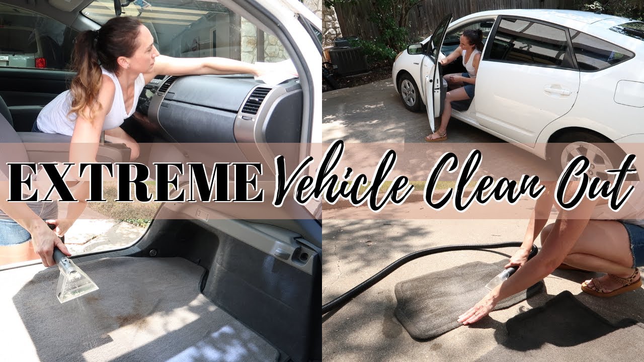 CLEANING OUT OUR VEHICLE | EXTREME CAR CLEAN OUT - YouTube