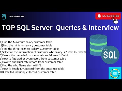 Top SQL Queries For Interview I Must Do SQL Queries I DBMS - YouTube