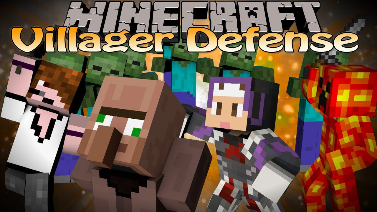 Minecraft Mini-Game Village Defense - Derpy Villagers - YouTube