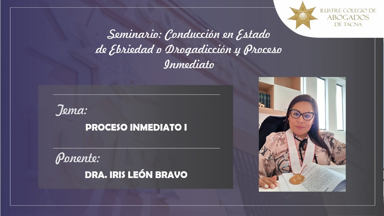 SEMINARIO I | SESIÓN 02: PROCESO INMEDIATO I - DRA. IRIS LEÓN BRAVO ...