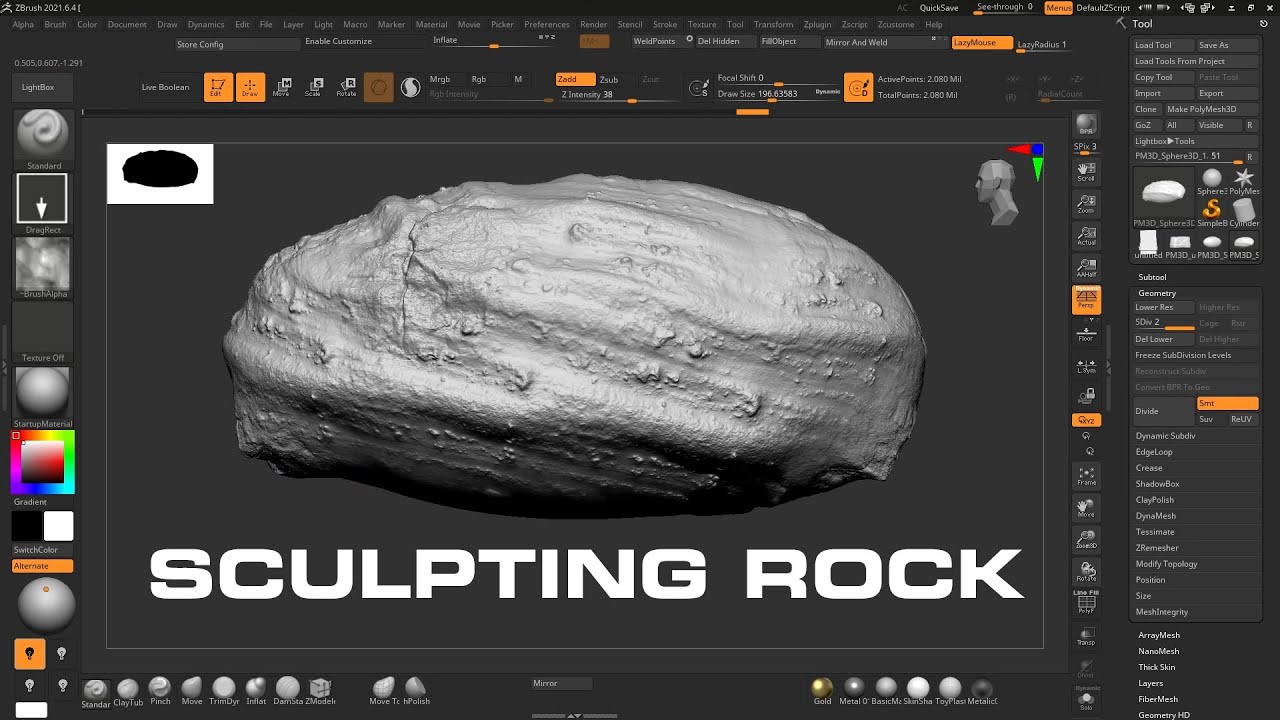 sculpting Rock and Cliff tutorial part 2 - YouTube