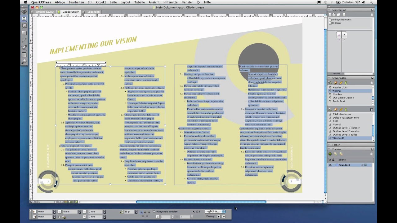 QuarkXPress 9 - Lange Dokumente erstellen - YouTube
