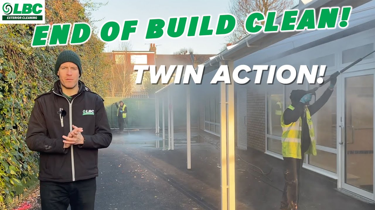 End Of Build Clean - Pressure Washing Brick & Tarmac - YouTube