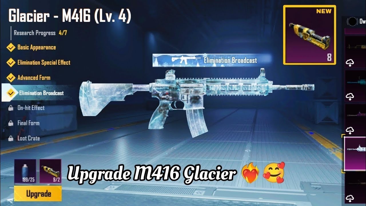 Finally ️🔥 upgrade m416 glacier | M416glacier Upgrade to lvl 4 | M416 ...