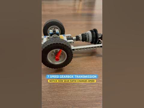 LEGO Technic 7 Speed Gearbox Transmission .. Gear Ratio Demo - YouTube