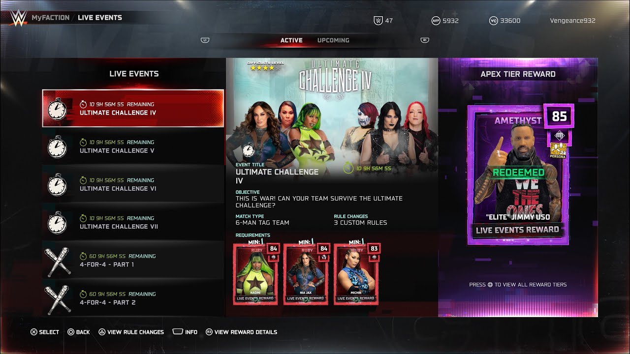WWE 2K25 MyFaction Live Events Ultimate Challenge IV - YouTube