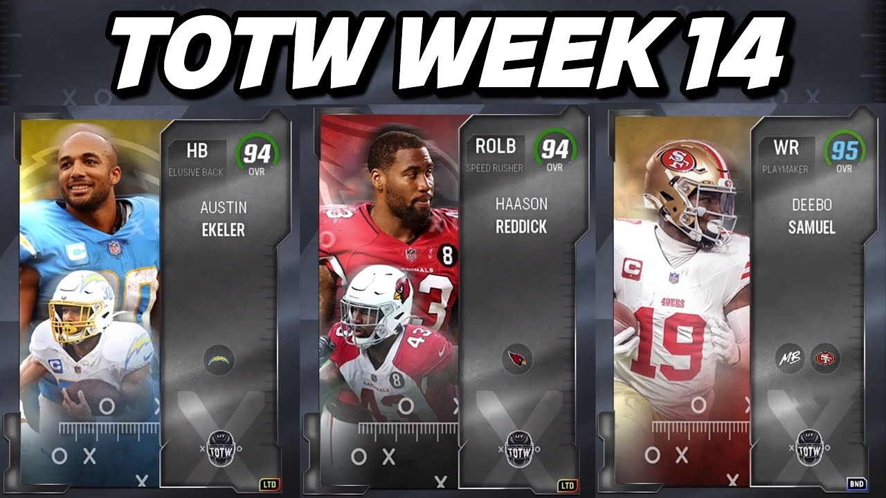 TOTW DEEBO SAMUEL, HAASON REDDICK, AUSTIN EKELER AND MORE | MADDEN 24 ...