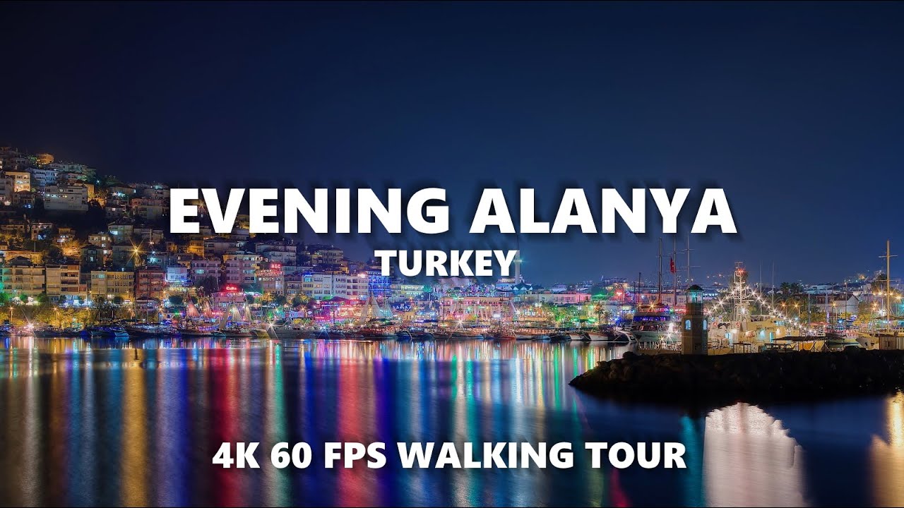 Alanya, Turkey walking tour 4K 60FPS | Alanya seafront promenade ...