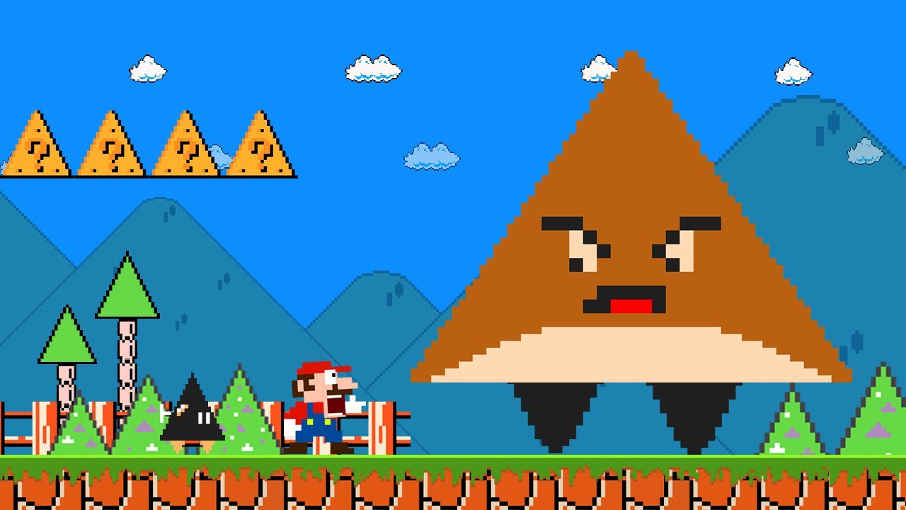 Super Mario Bros. but everything is TRIANGLE?... | Game Animation - YouTube