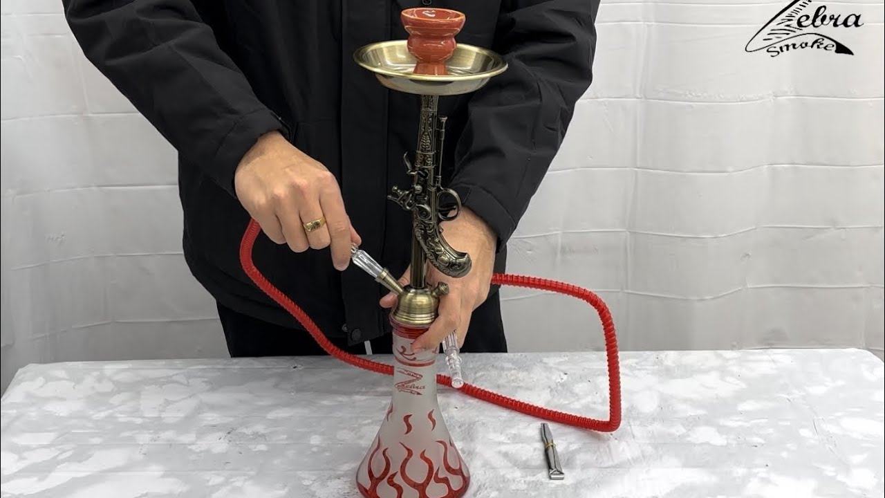 Zebra Smoke Wild West Hookah Classic Gun Hookah set up #hookah - YouTube