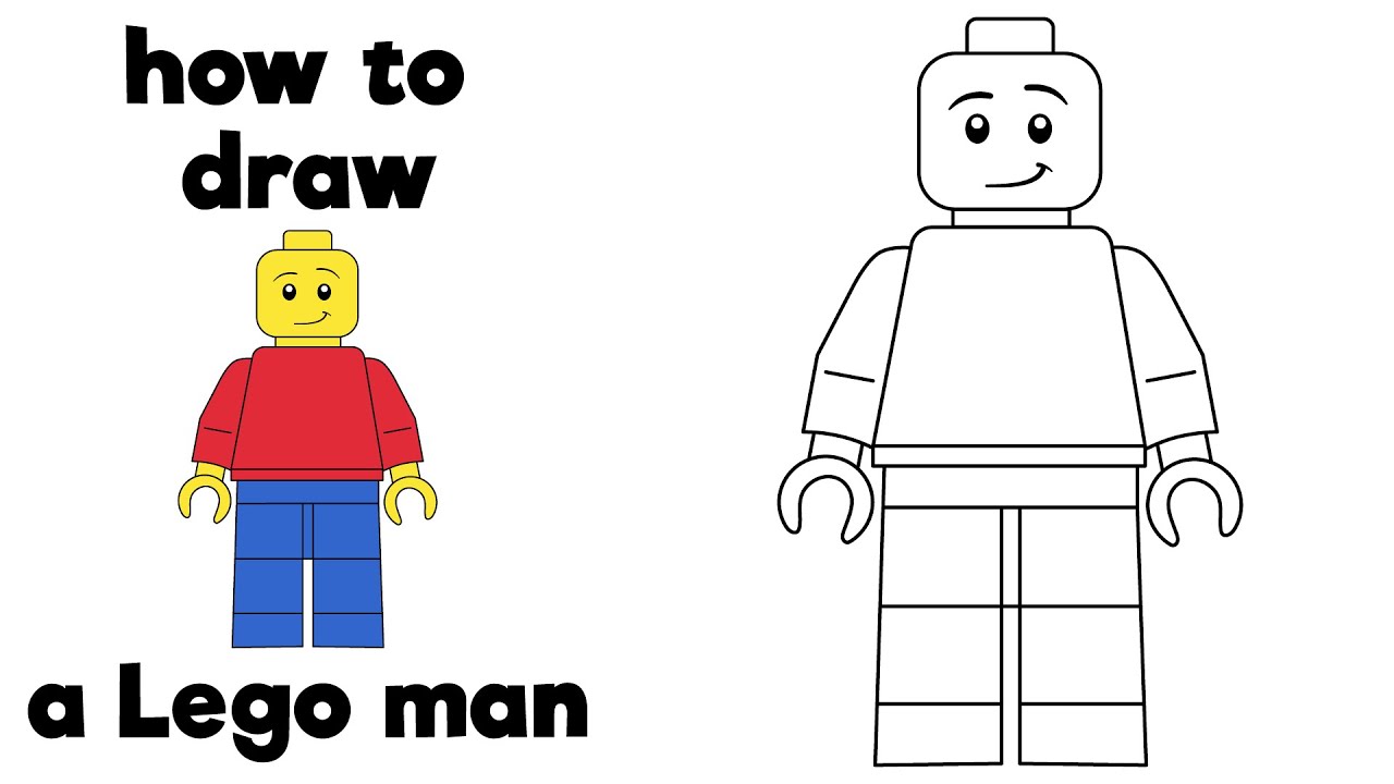 How to draw a Lego Man 2024, Cómo dibujar a un hombre Lego 2024 - YouTube