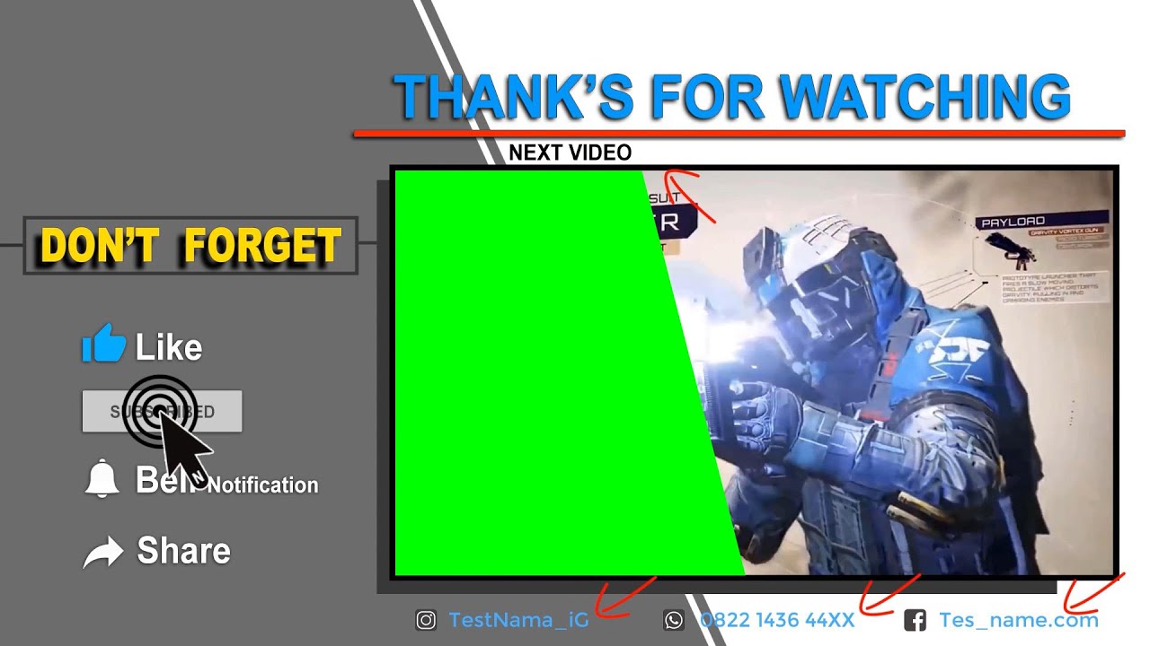 Outro Video Lengkap Dengan Animasi Subscribe BG Silver | Terbaru - YouTube
