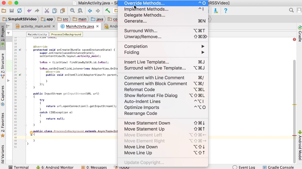 33 - Reading data from RSS feed (Android) - YouTube